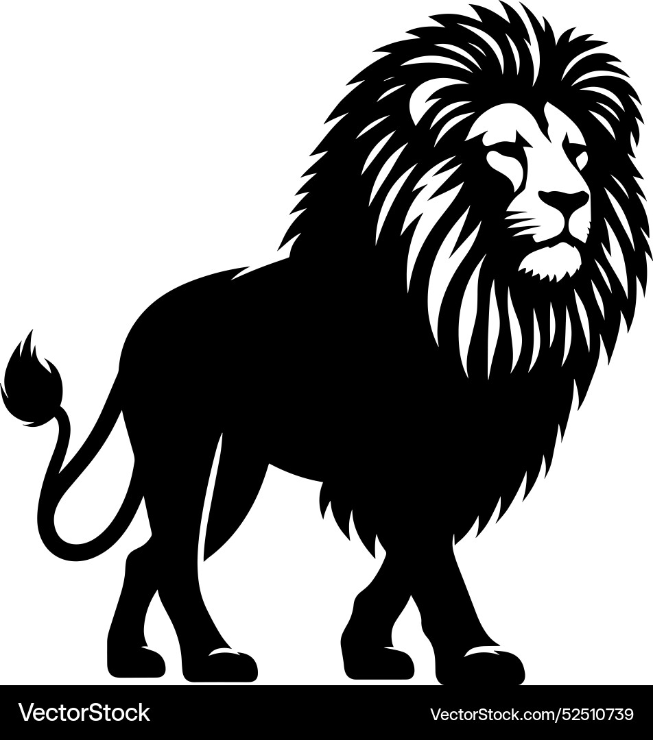 Lion silhouette isolated on white background Vector Image