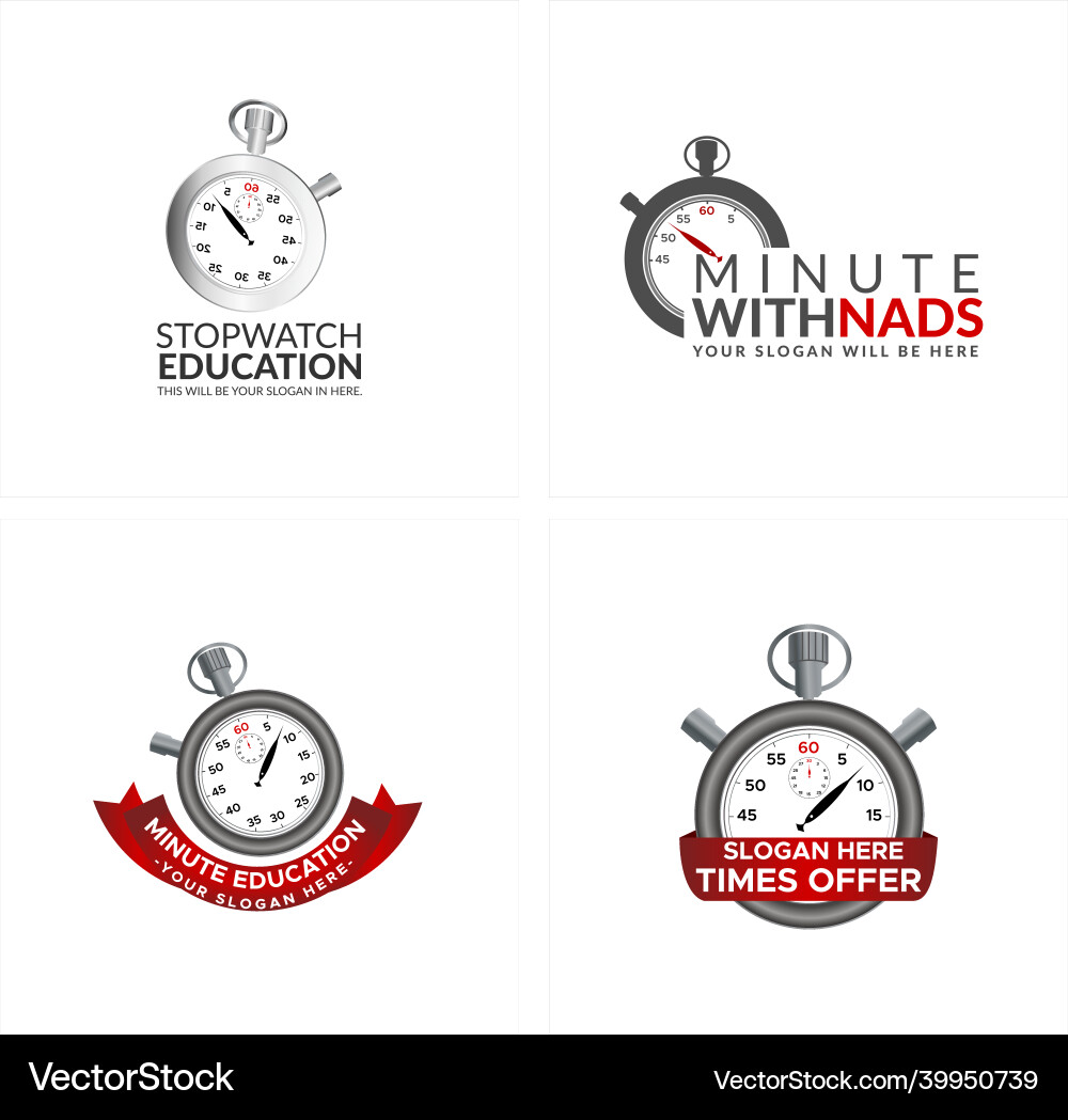 Modern object time education stopwatch logo design
