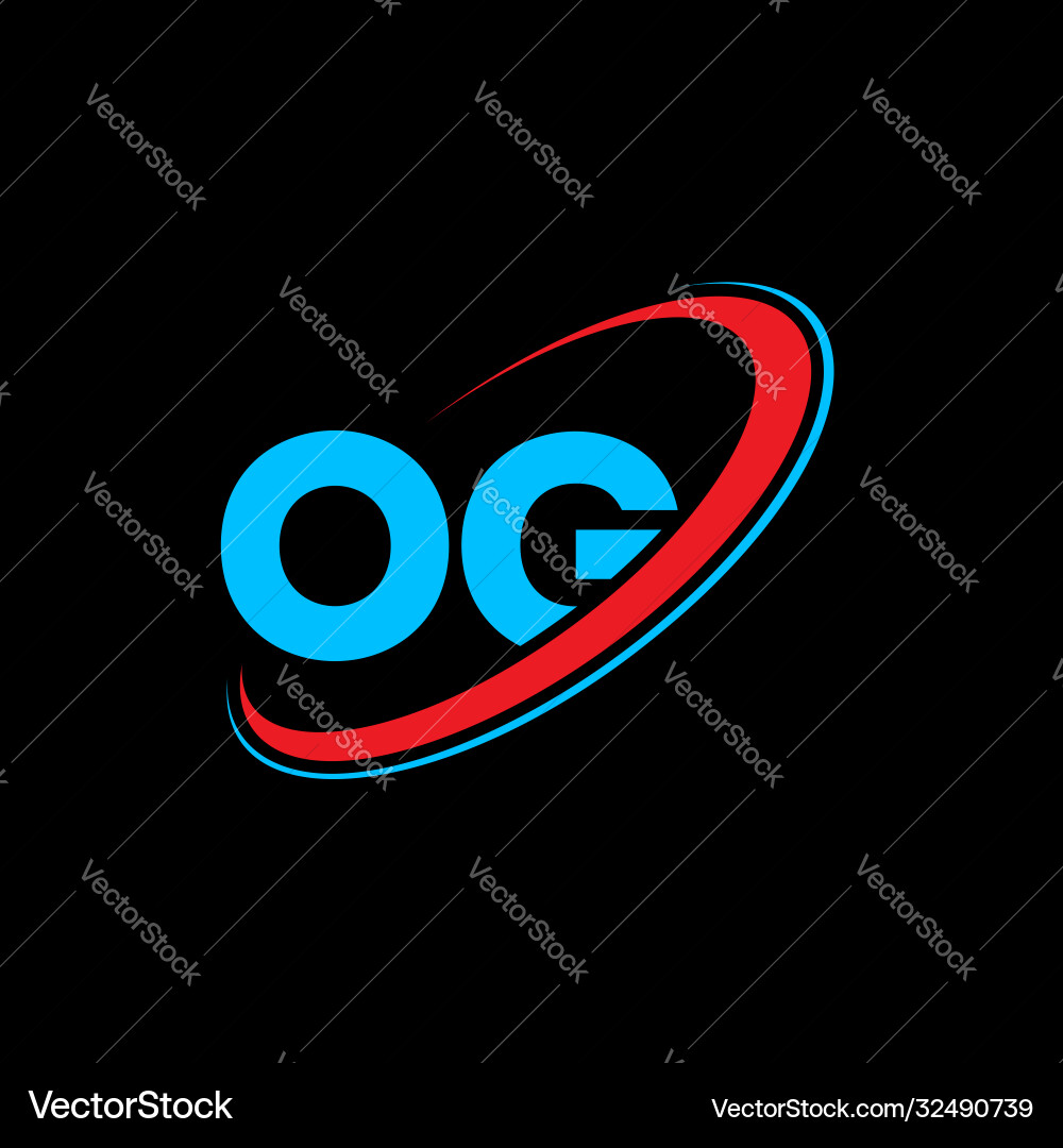 Og o g letter logo design initial Royalty Free Vector Image