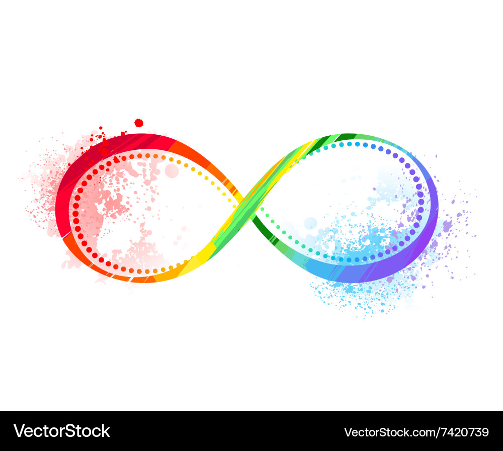 Rainbow symbol of infinity Royalty Free Vector Image