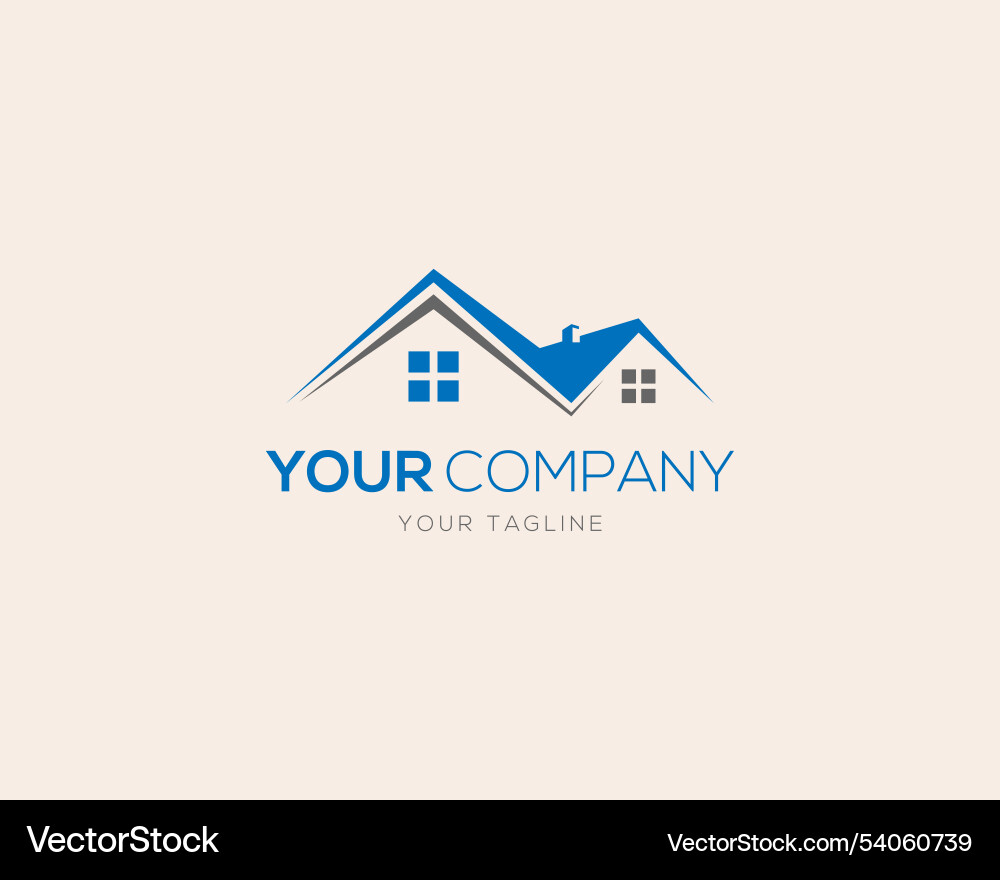 Real estate property logo design Royalty Free Vector Image
