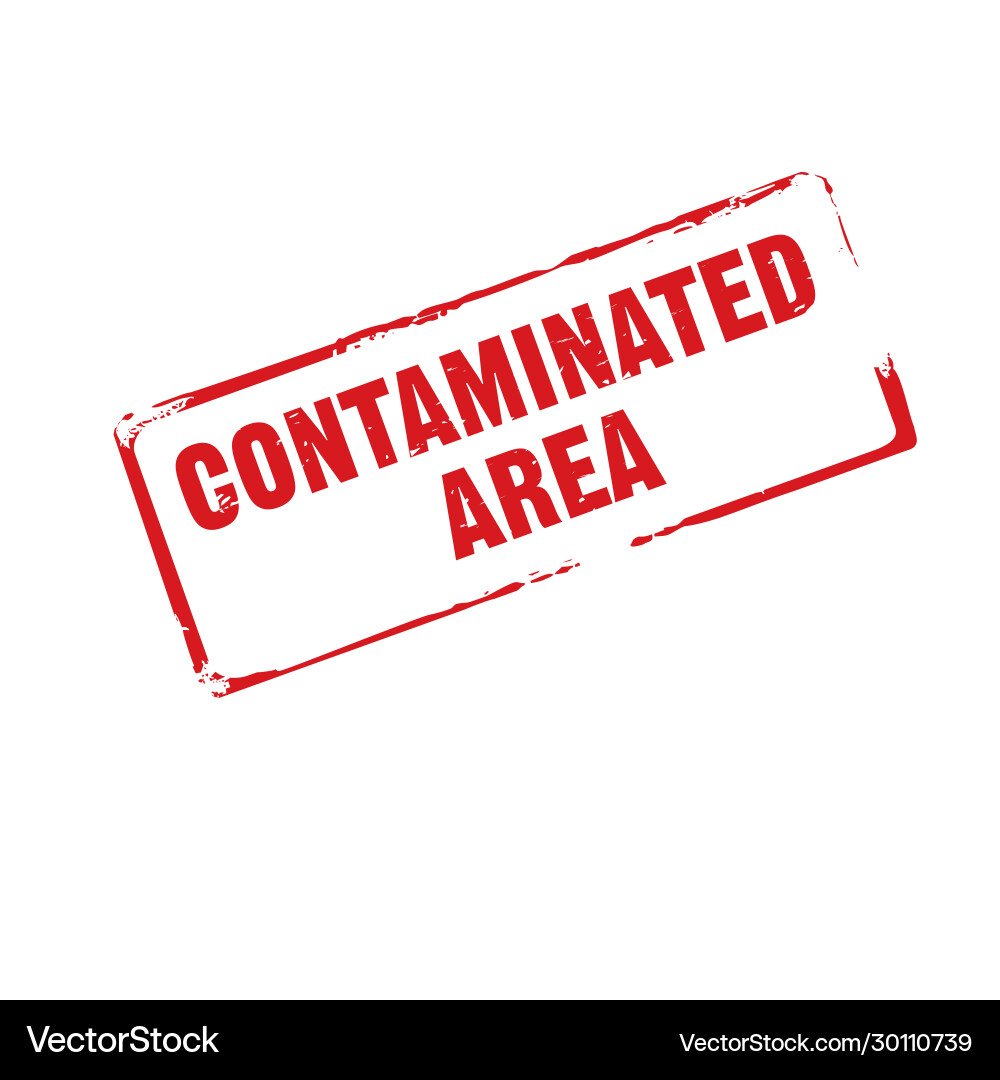 Red stamp and text contaminated area Royalty Free Vector