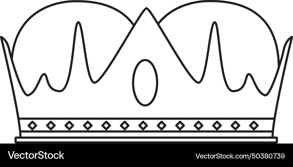 Royal crown outline icon Royalty Free Vector Image
