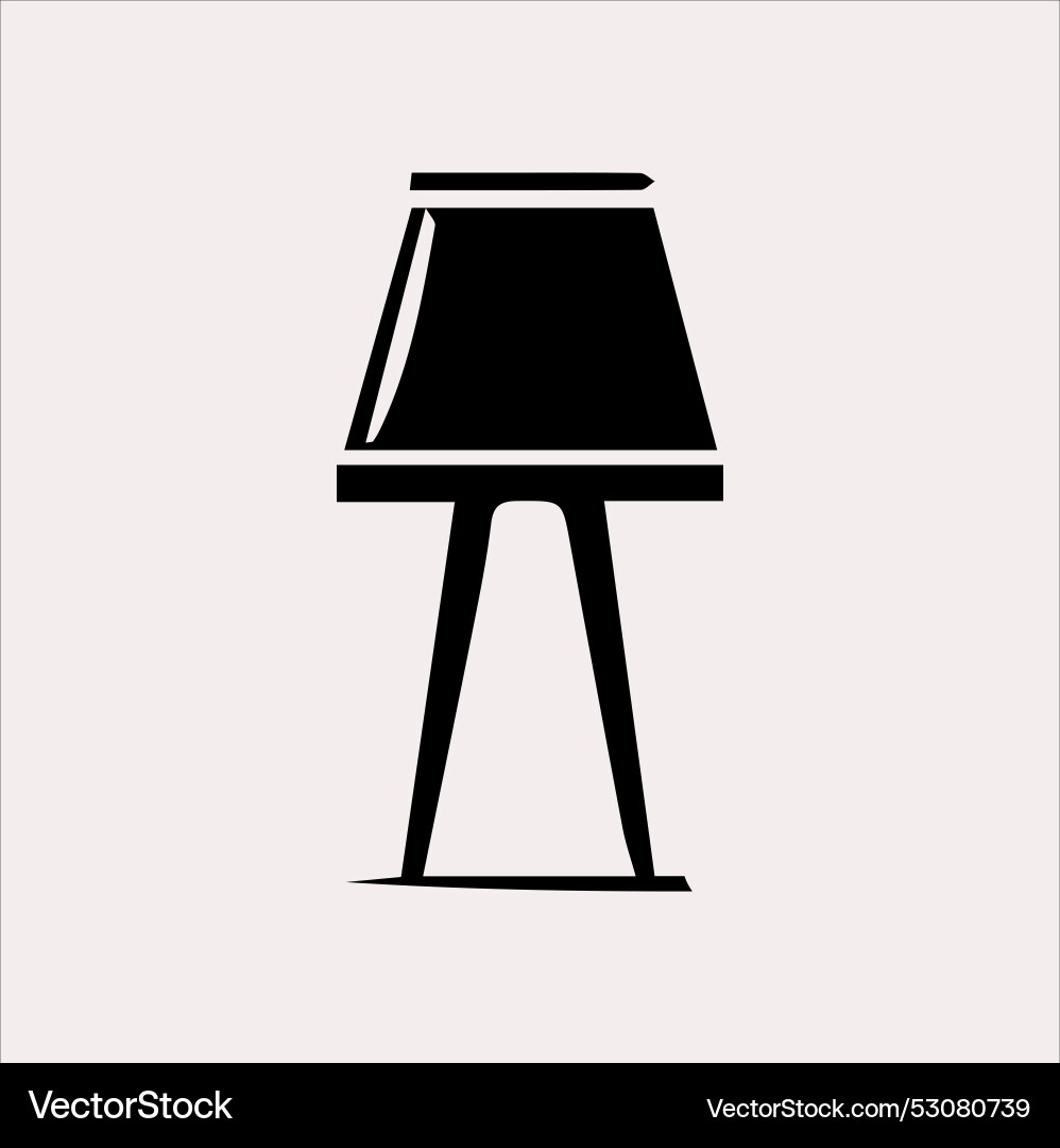 Table lamp silhouette on a white background Vector Image