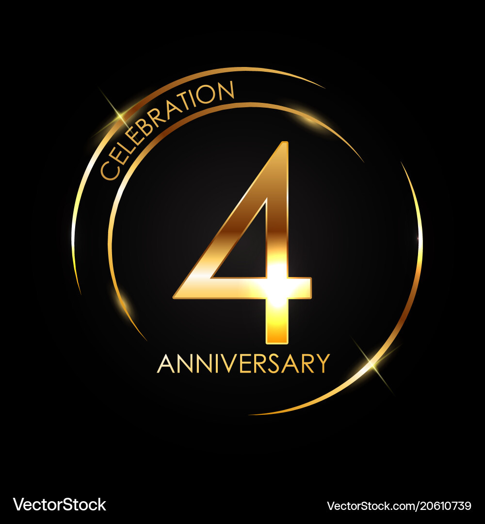 Template 4 years anniversary Royalty Free Vector Image