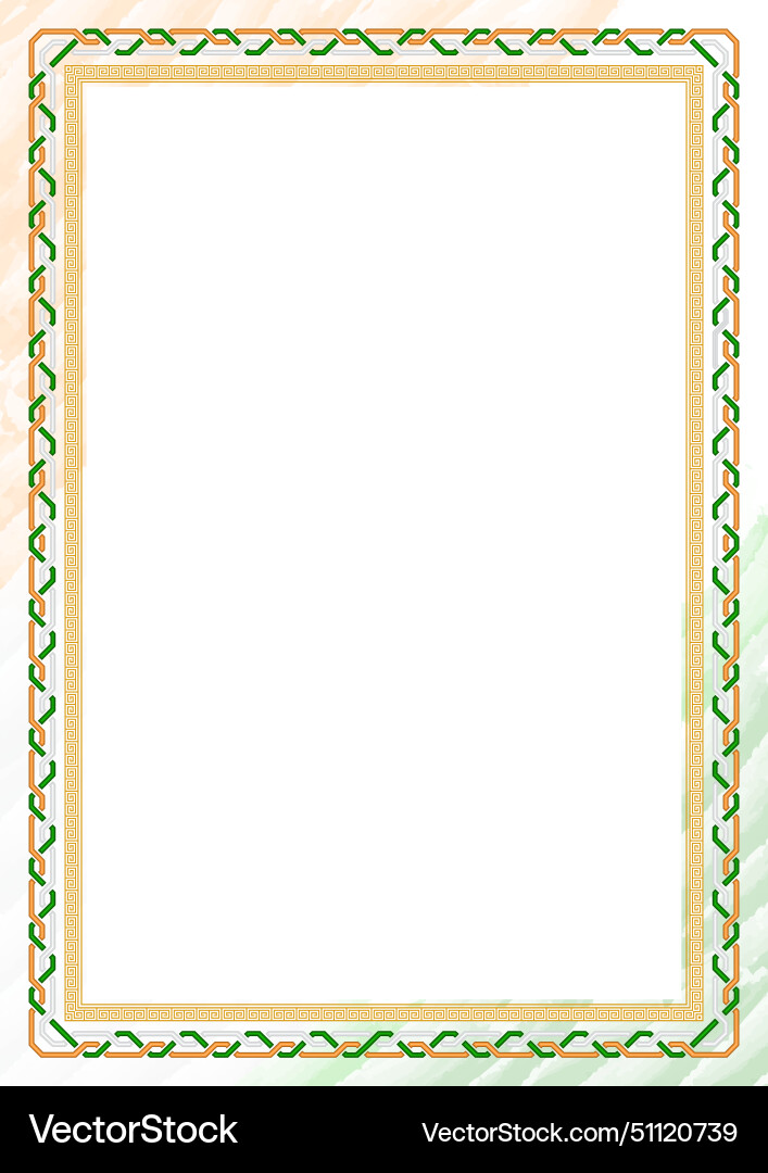 Vertical frame and border with india flag Vector Image