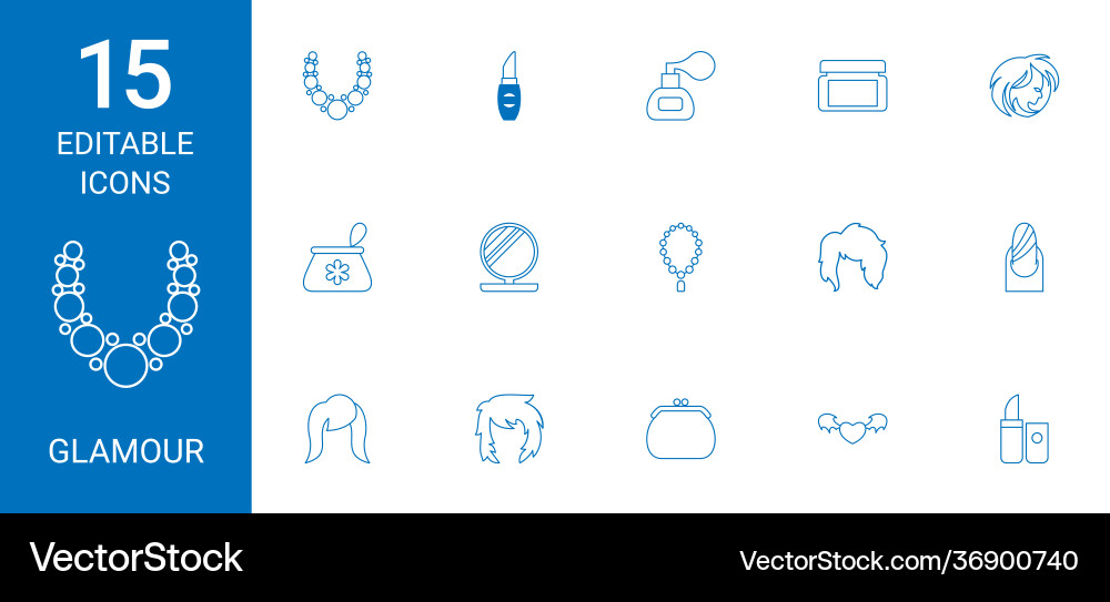 15 glamour icons Royalty Free Vector Image - VectorStock