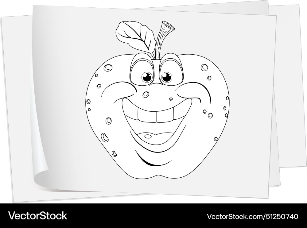 A cheerful smiling apple Royalty Free Vector Image