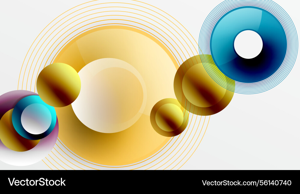 Abstract shapes circles lines gradients warm Vector Image