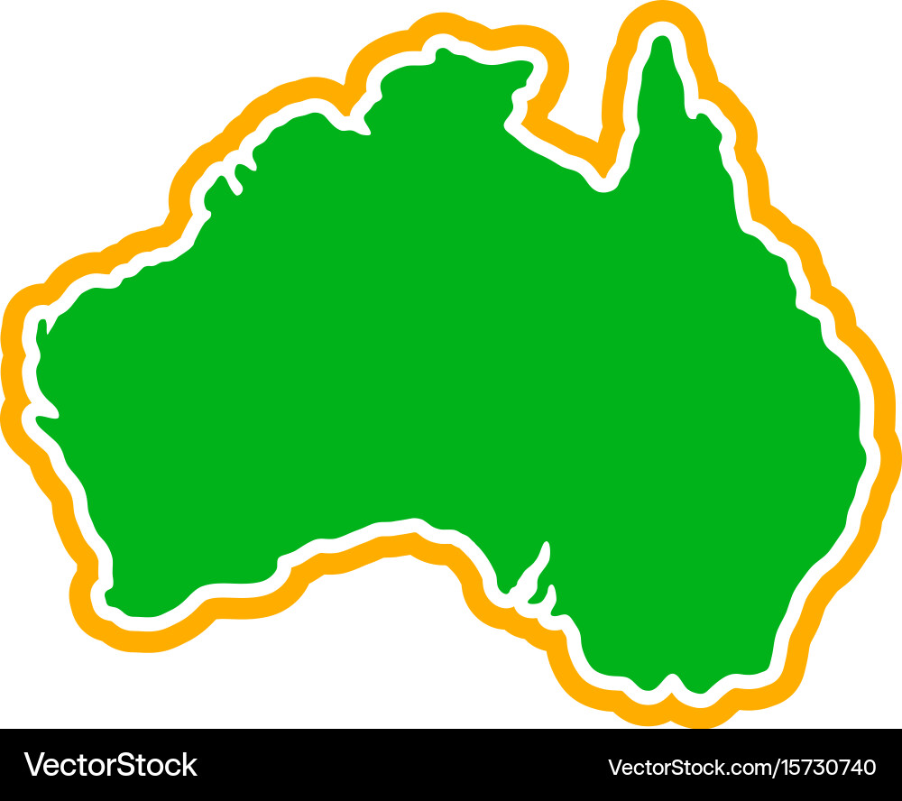 Australia map geography shape icon Royalty Free Vector Image
