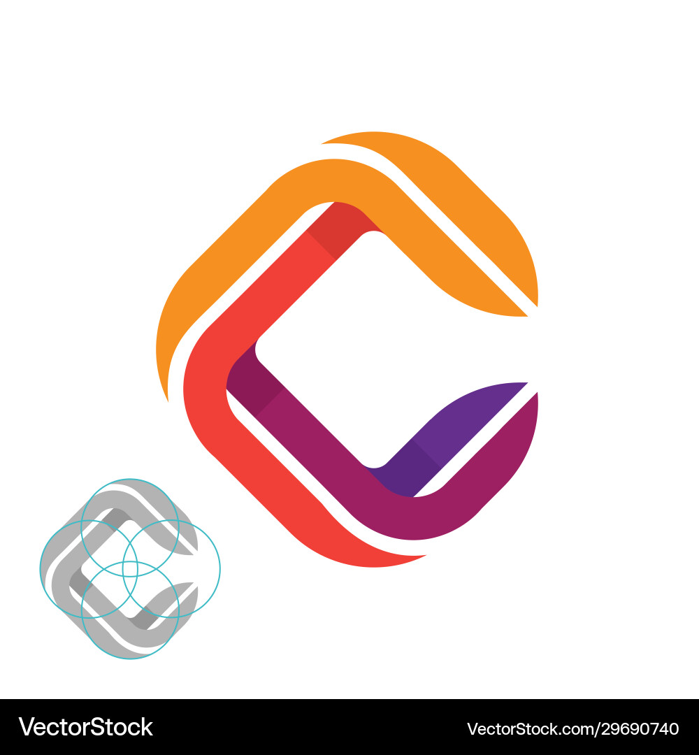 Awesome letter c with grid logo design Royalty Free Vector