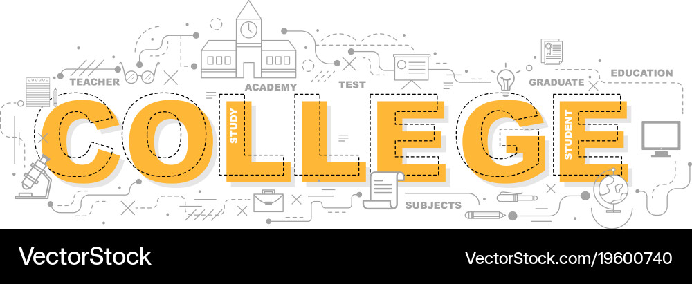 College icons for education graphic design Vector Image
