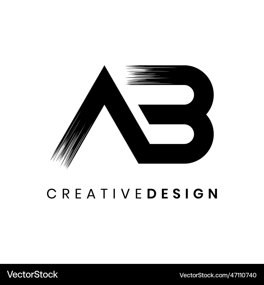 Creative monogram letter ab logo design Royalty Free Vector