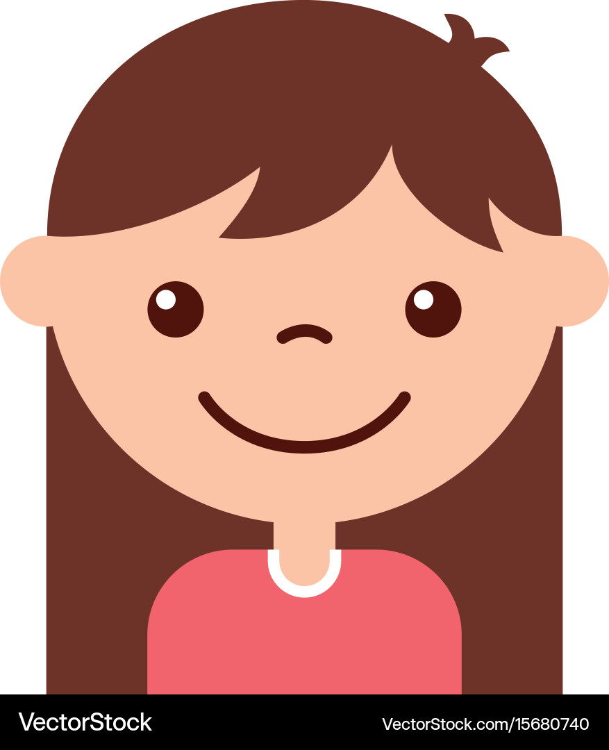 Cute girl character icon Royalty Free Vector Image