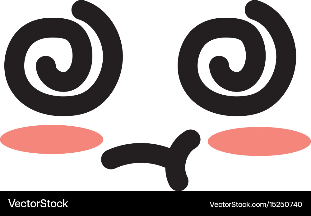 Cute kawaii beautiful face dizzy and crazy Vector Image