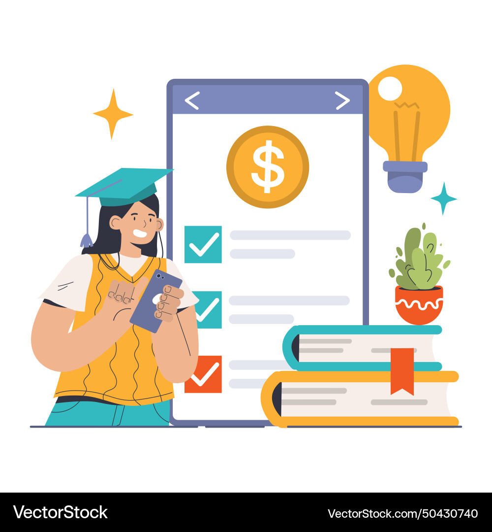 Empowering financial literacy concept flat Vector Image