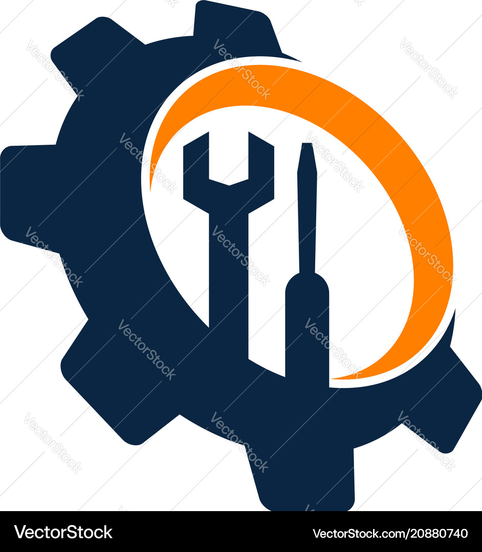 Gear repair service Royalty Free Vector Image - VectorStock