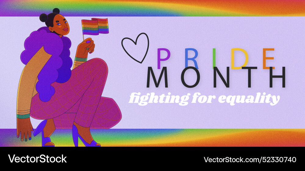 Gradient pride month lgbt horizontal banner Vector Image