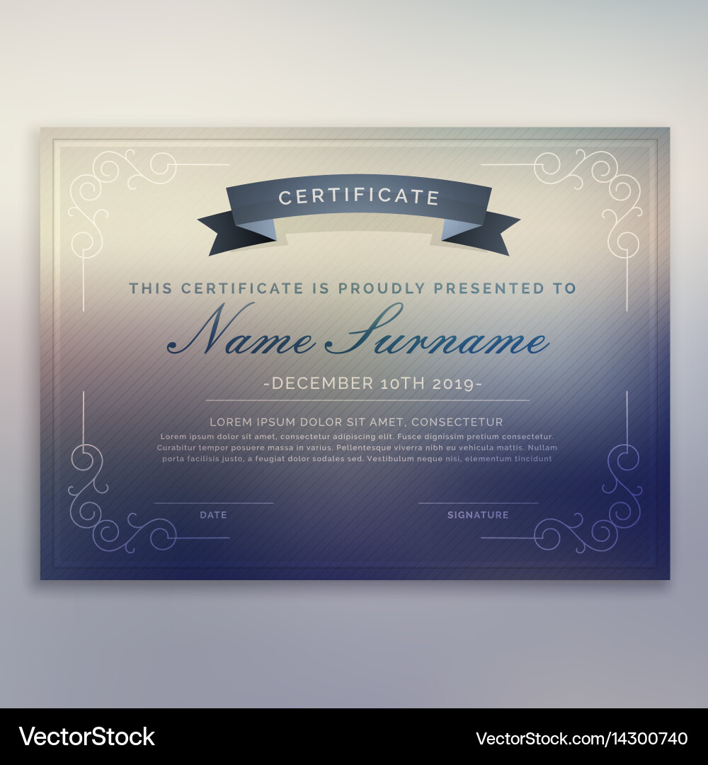 Horizontal certificate template design Royalty Free Vector