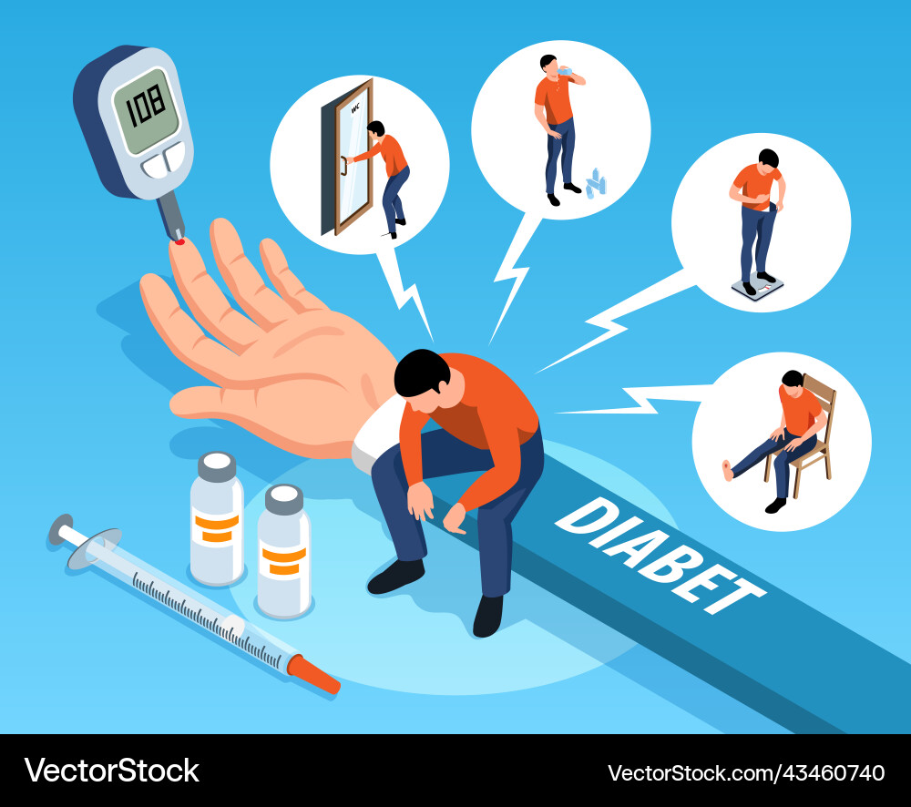Life with diabetes composition Royalty Free Vector Image