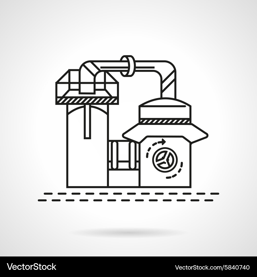 Line icon recycling plant Royalty Free Vector Image
