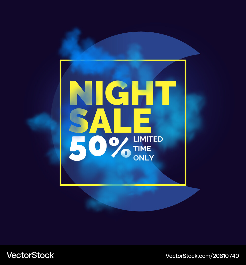 Modern sale poster with realistic clouds Vector Image