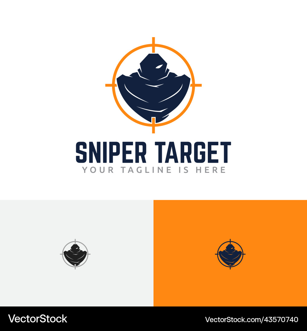 Sniper cloak target circle hunter war game logo Vector Image