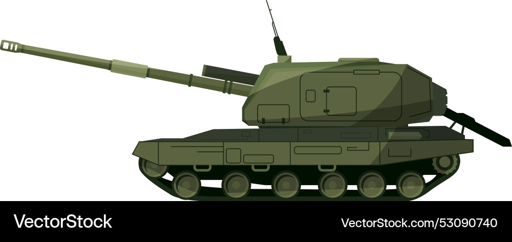 Tank side view military vehicle combat transport Vector Image