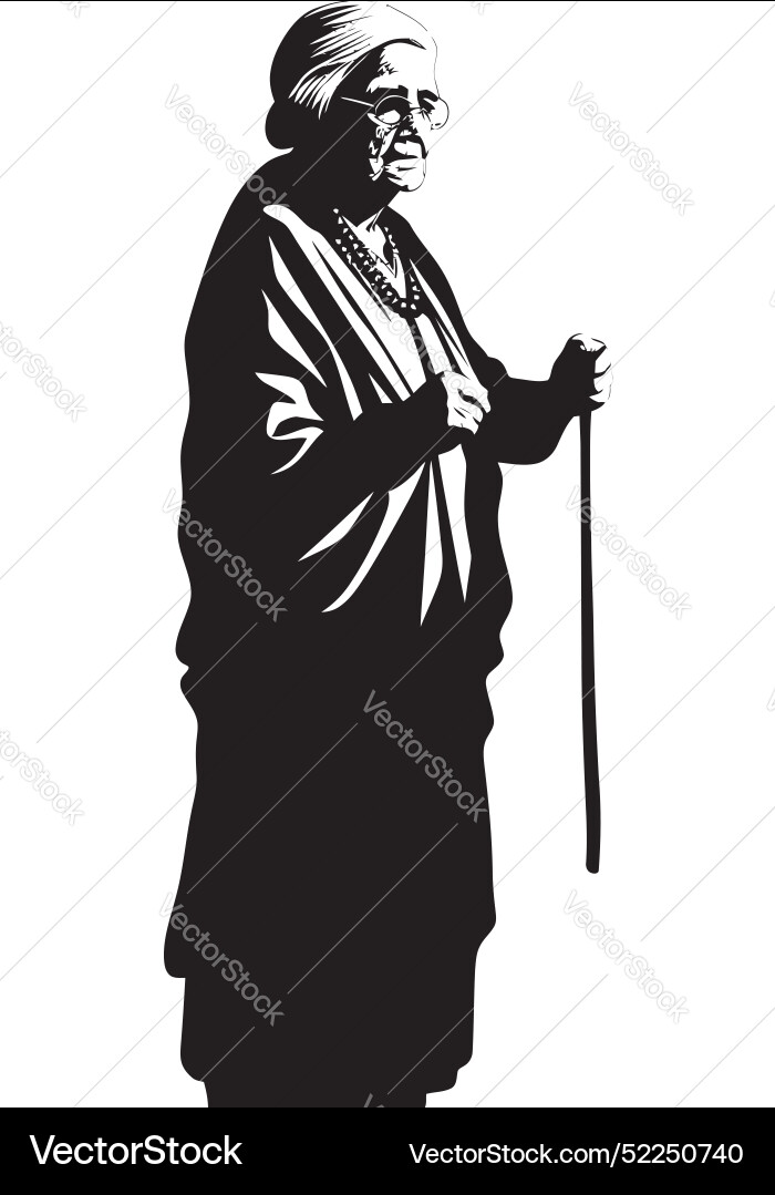 Time honored grace elderly lady logo senior Vector Image