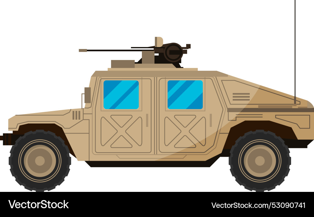 Army transport vehicle side view military Vector Image