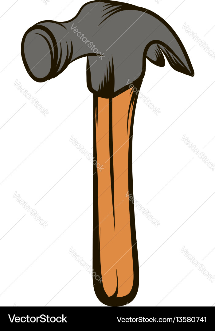Cartoon Hammer Tool Icon Royalty Free Vector Image