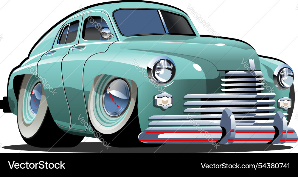 Cartoon retro car Royalty Free Vector Image - VectorStock