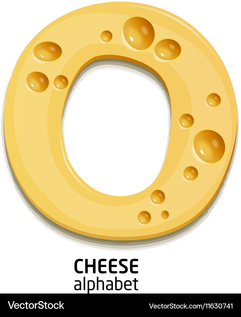 Cheese alphabet letter Royalty Free Vector Image