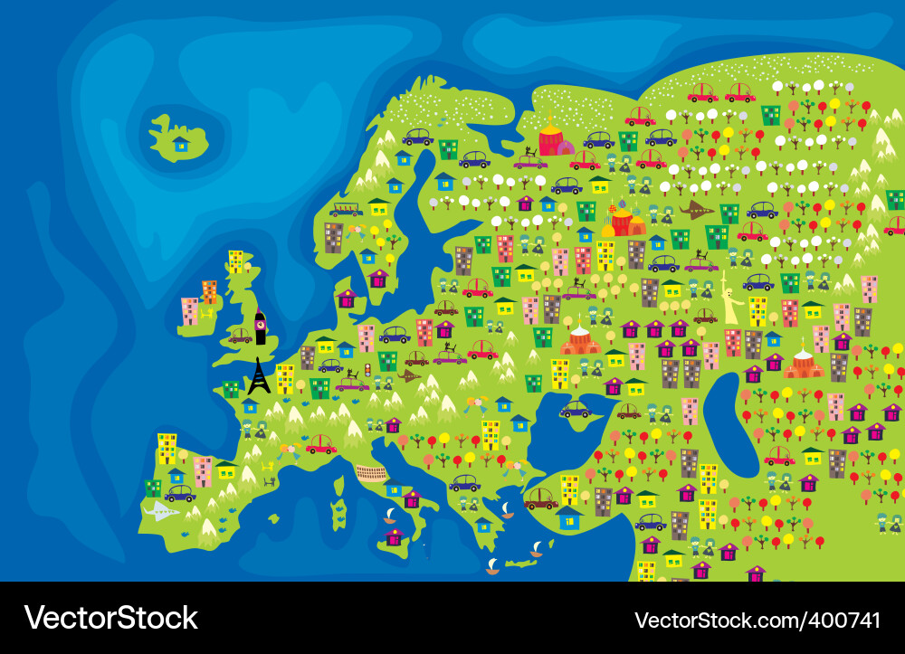Colorful Europe Map Royalty Free Vector Image - VectorStock
