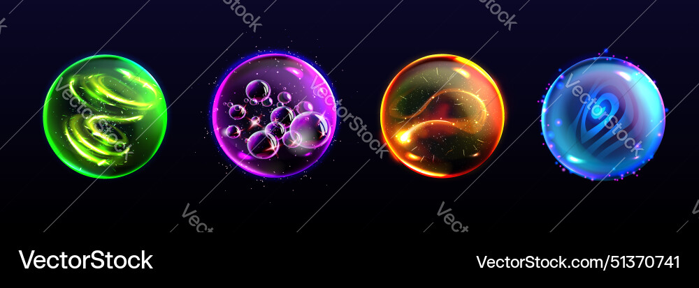 Crystal magic orb light glow energy sphere icon Vector Image