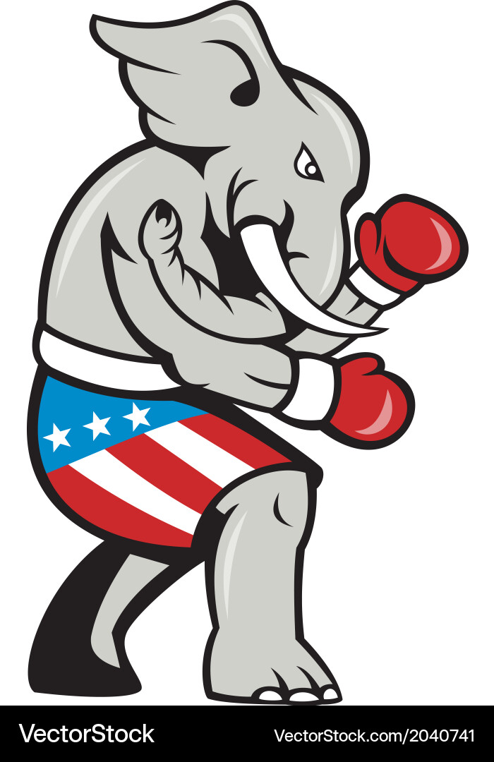 Elephant mascot boxer boxing side cartoon Vector Image