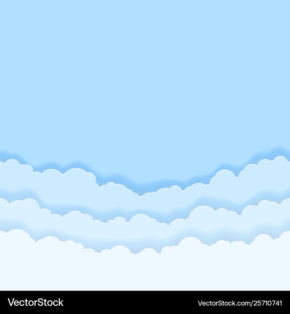 Horizontal seamless clouds skyline repeat texture Vector Image