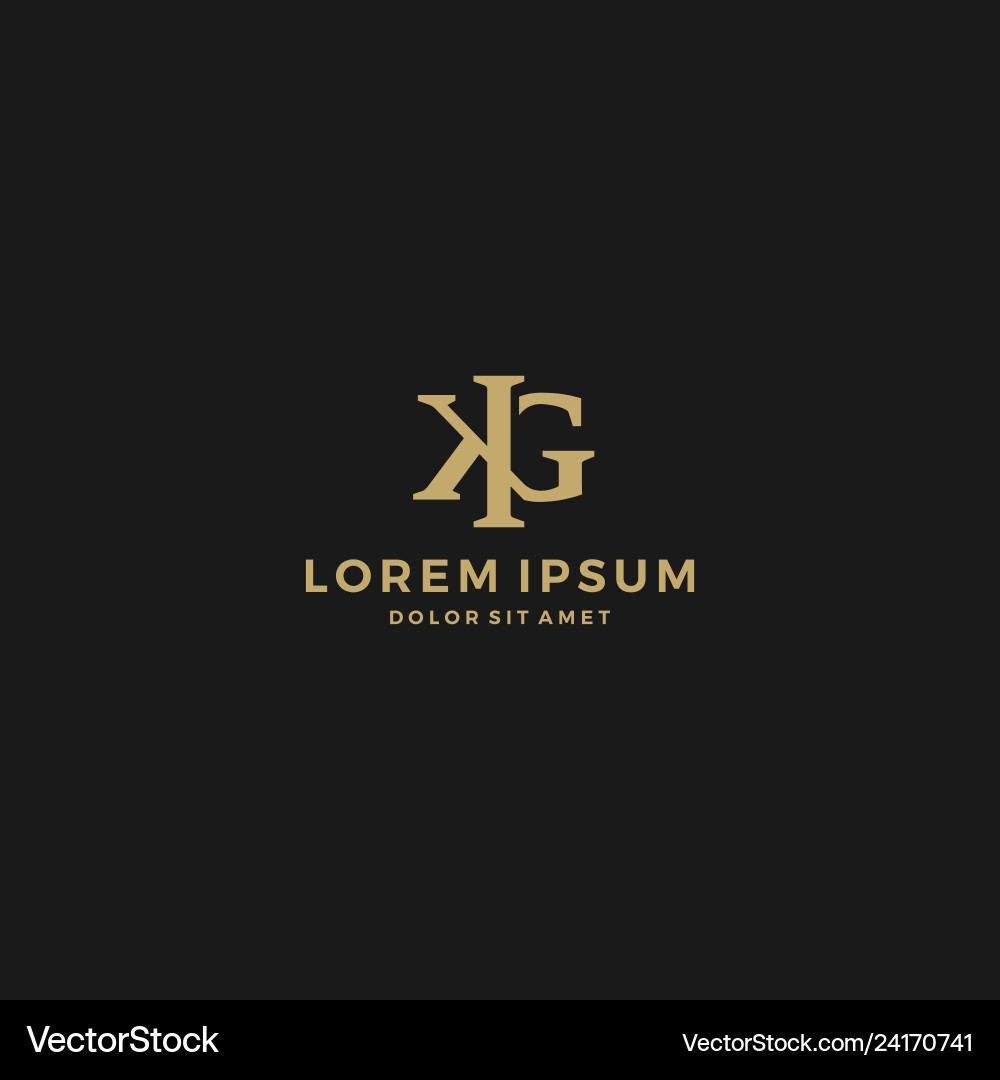 Kg letter monogram initial logo template icon Vector Image