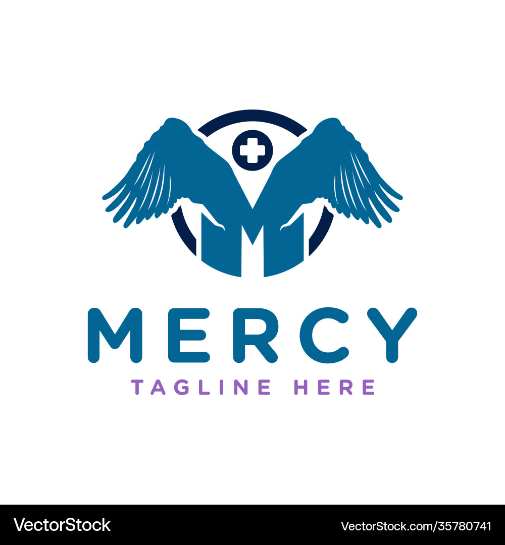 Letter m health industry logo Royalty Free Vector Image