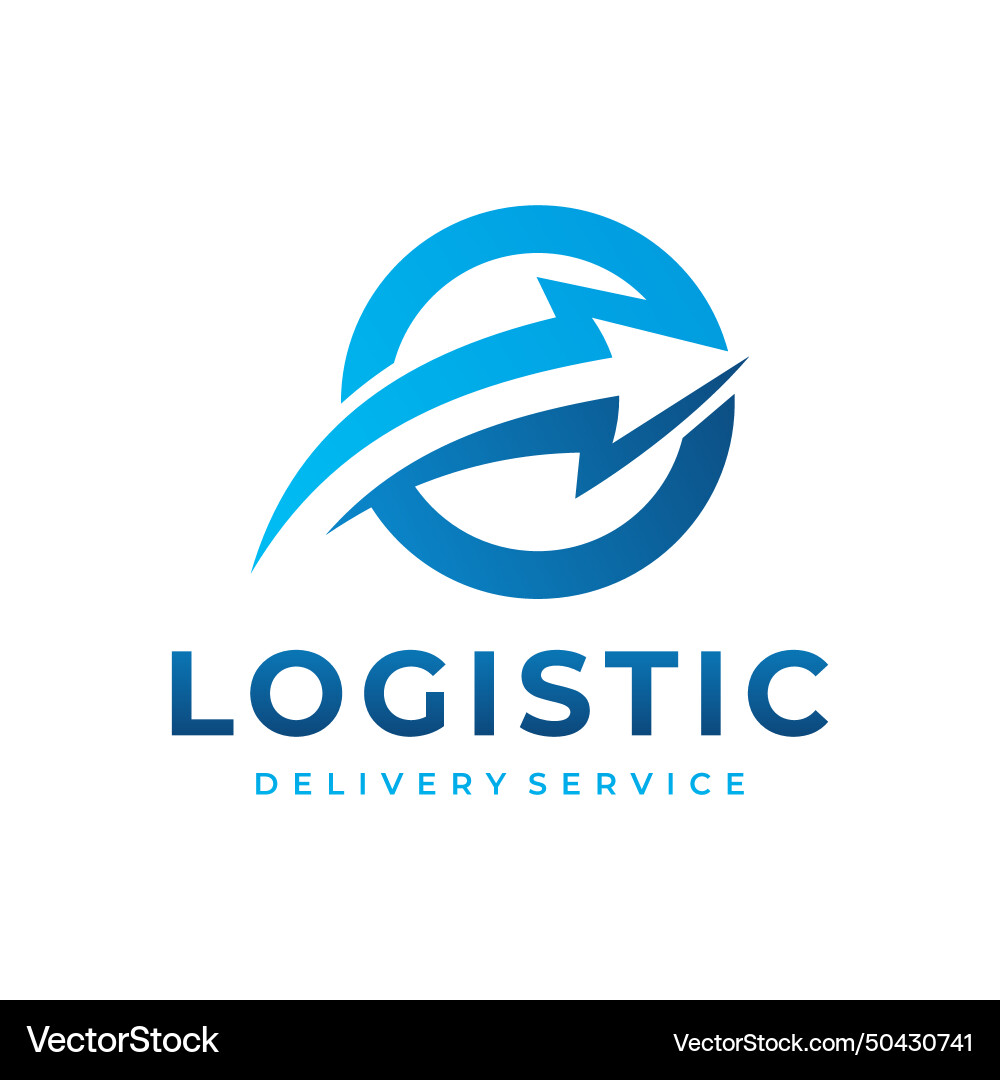 Logistic Arrow Delivery Logo Royalty Free Vector Image