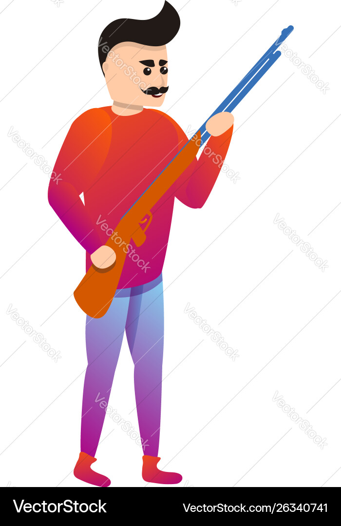 Man ready for shooting icon cartoon style Vector Image