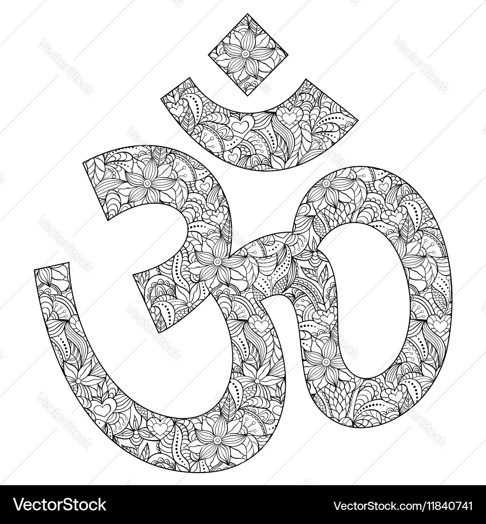 Om symbol on white background Royalty Free Vector Image