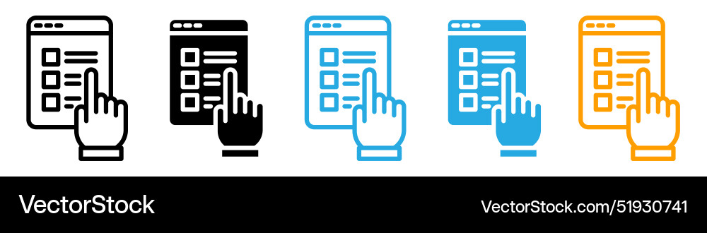 Online exam test icon logo set Royalty Free Vector Image