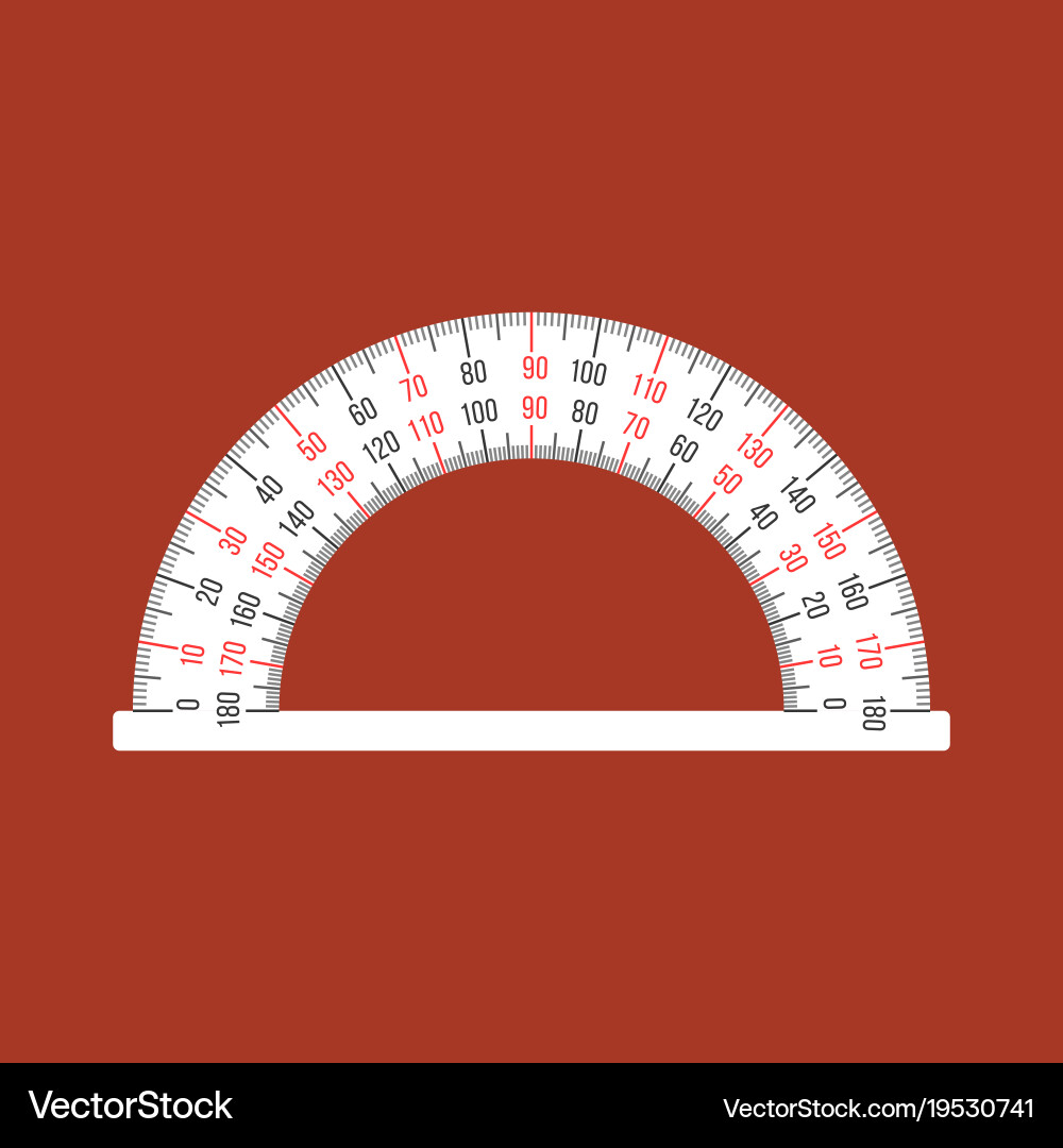Semi Circle Angle Ruler Royalty Free Vector Image
