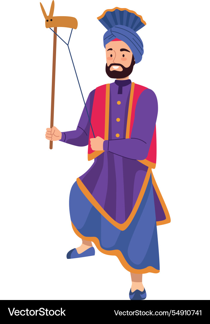 Sikh dancer man folk Royalty Free Vector Image