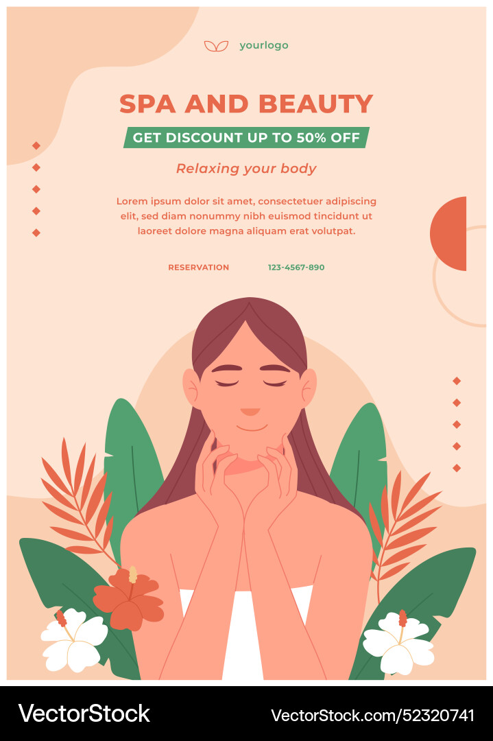 Spa poster design template Royalty Free Vector Image
