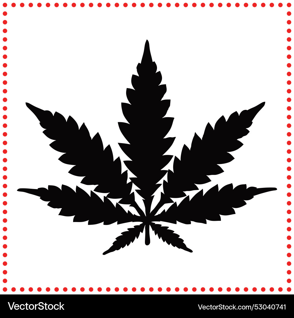 Stylized marijuana leaf silhouette for trendy Vector Image