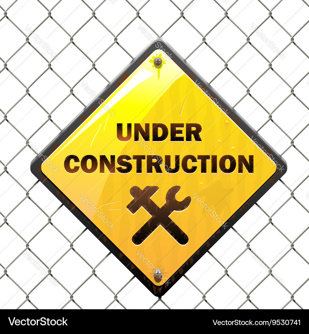 Under construction sign with mesh Royalty Free Vector Image