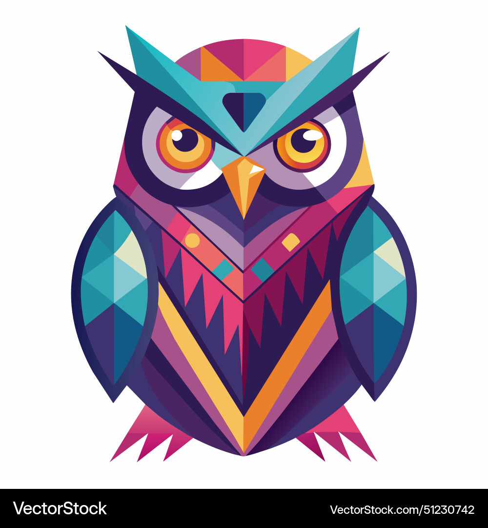 Abstract owl emblem illlustration Royalty Free Vector Image