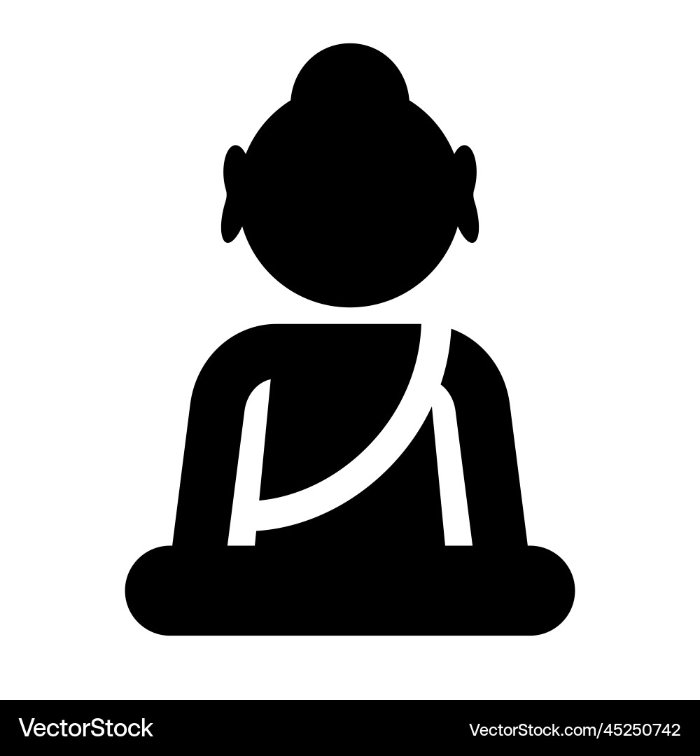 Buddha silhouette icon or buddhism Royalty Free Vector Image